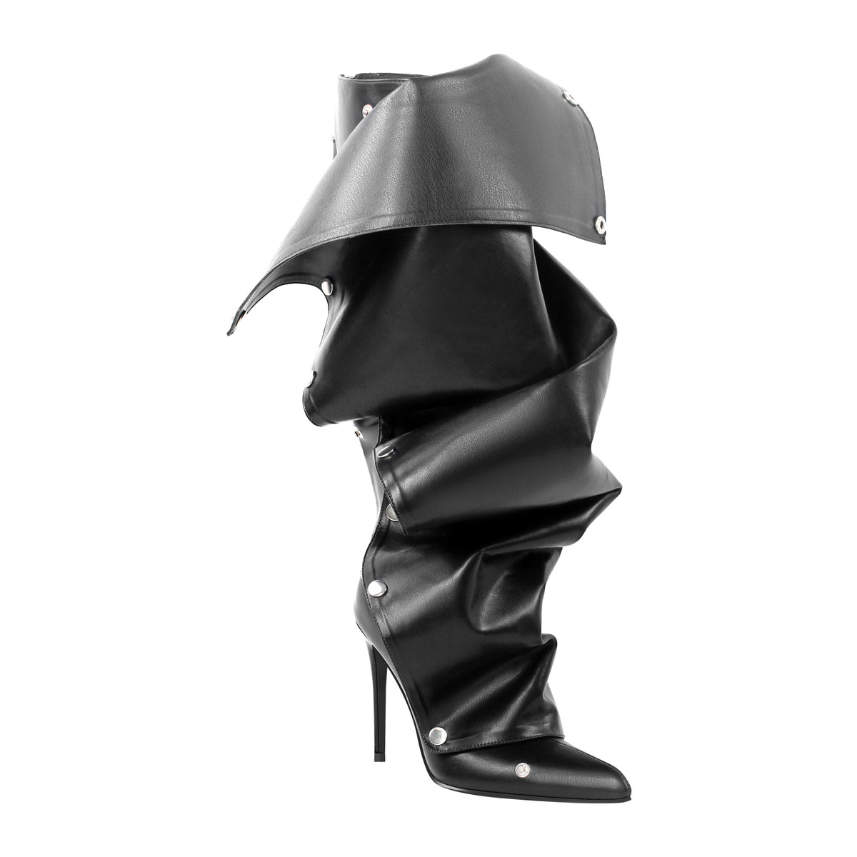 Buckle Pointed Toe Knee High Removable Boots – Missheel